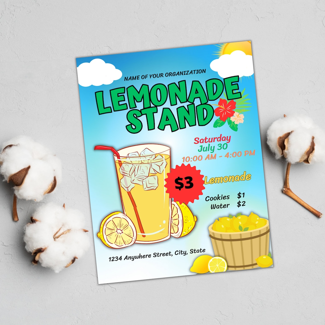 Lemonade Stand Flyer, Lemonade Fundraiser, School Summer Picnic, Pta ...
