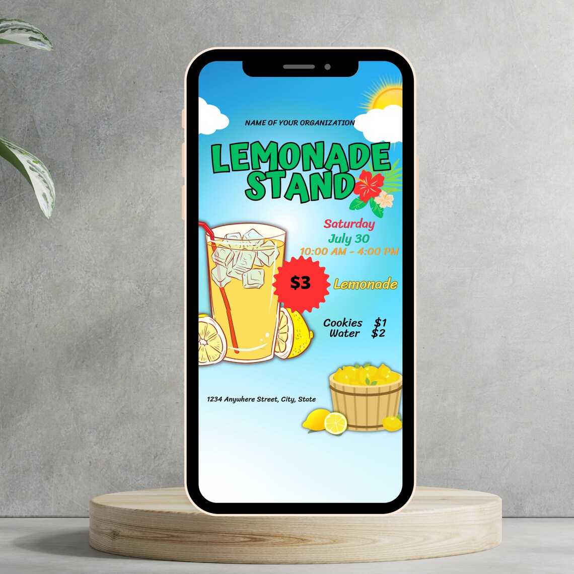 Lemonade Stand Flyer Lemonade Fundraiser School Summer Picnic Pta