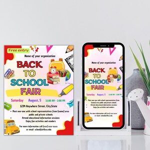 Back to School Fair Flyer, School Fundraiser, Community Event, Summer ...