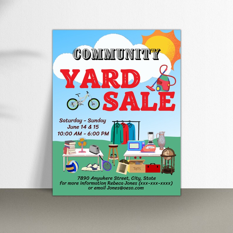 Community Yard Sale Neighborhood Yard Sale Garage Sale Yard Sale Flyer ...