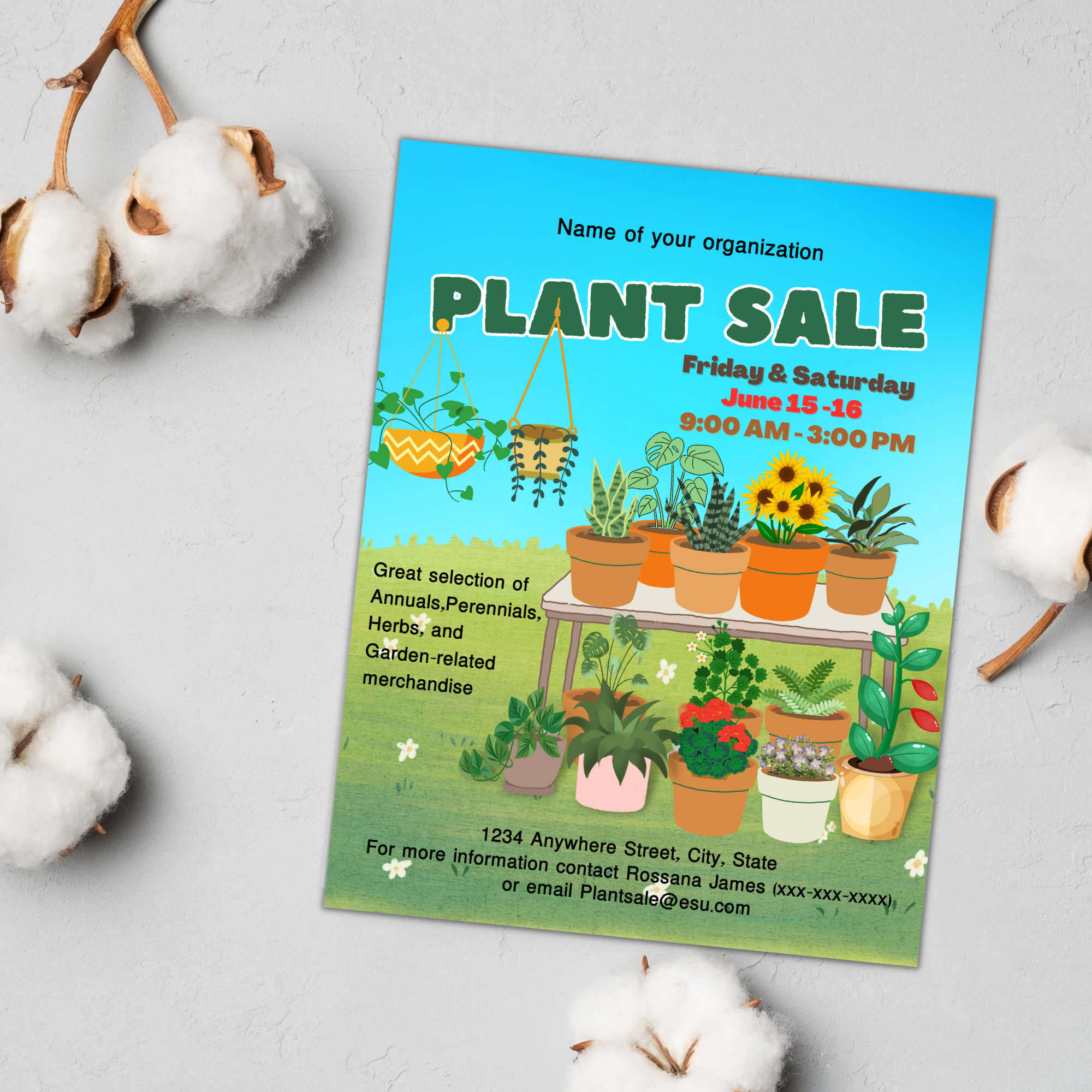 Plant Sale Flyer, Design for Sale, Perennial Plants for Sale, Annuals ...