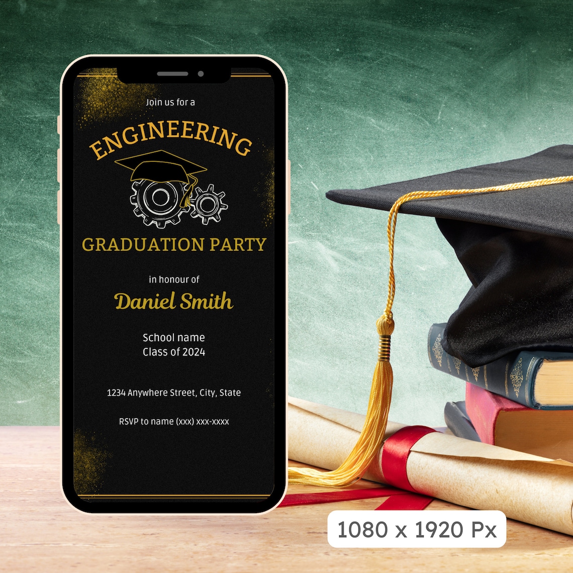 Engineering Graduation Card, Grad Announcement, Class of 2024, New ...