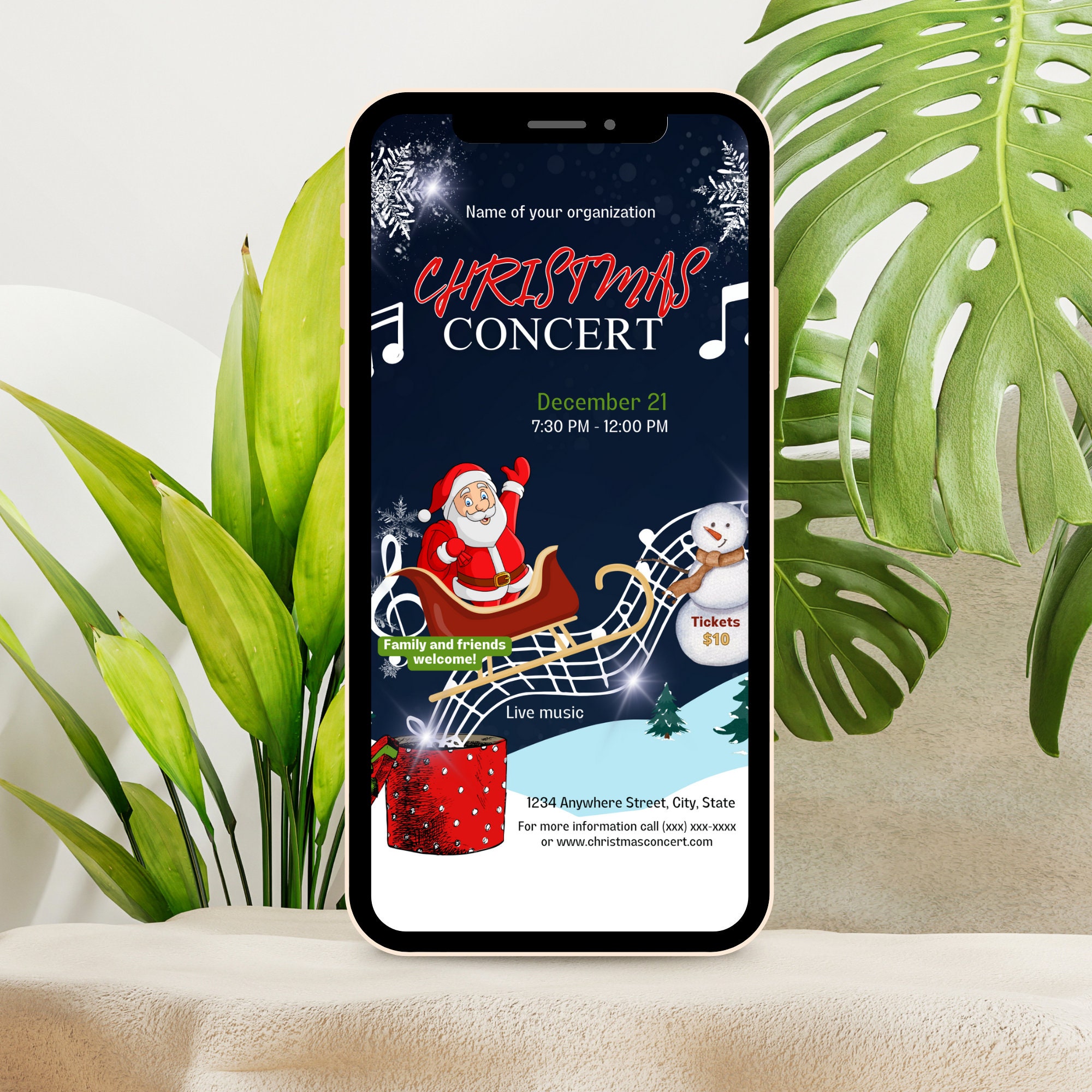 Christmas Concert Flyer, Church Invitation, Piano Recital, Fundraiser ...