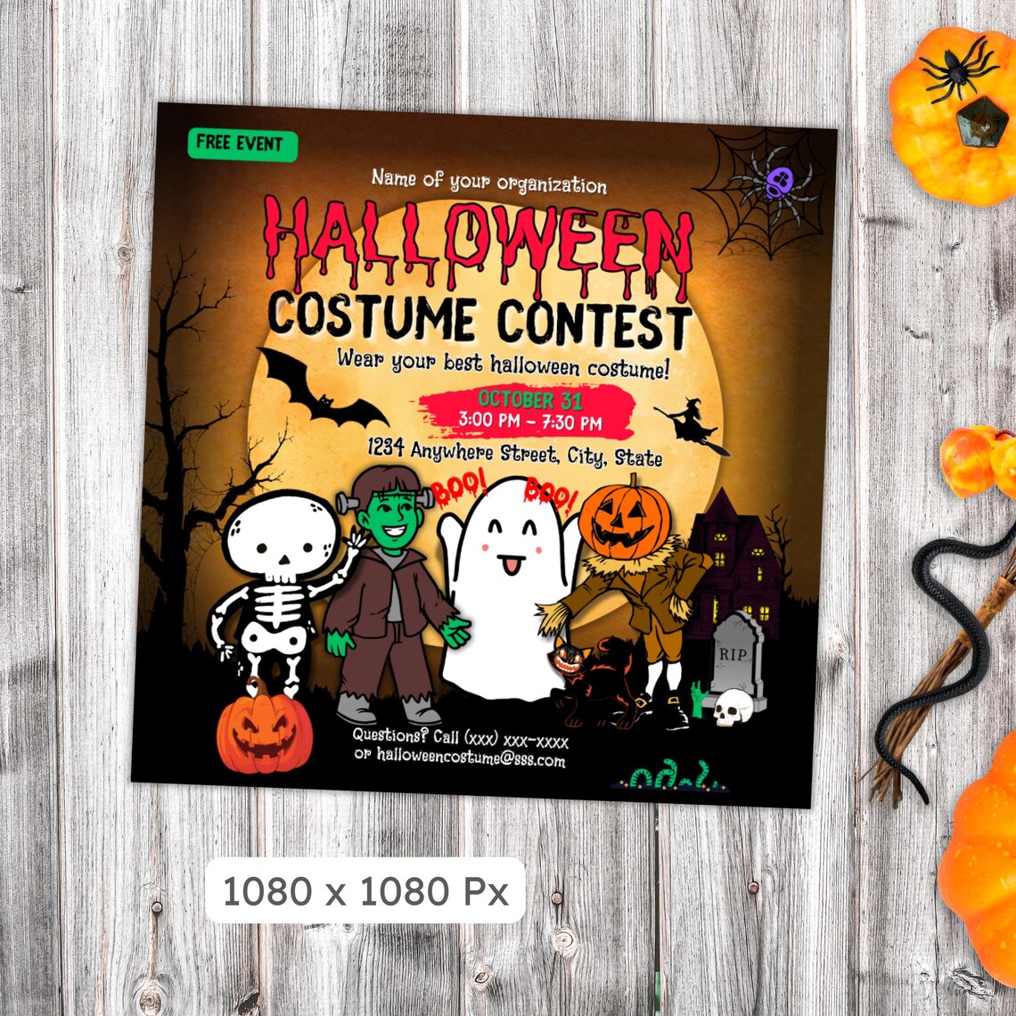 Halloween Costume Contest Flyer, Spooky Season, Costume Competition ...
