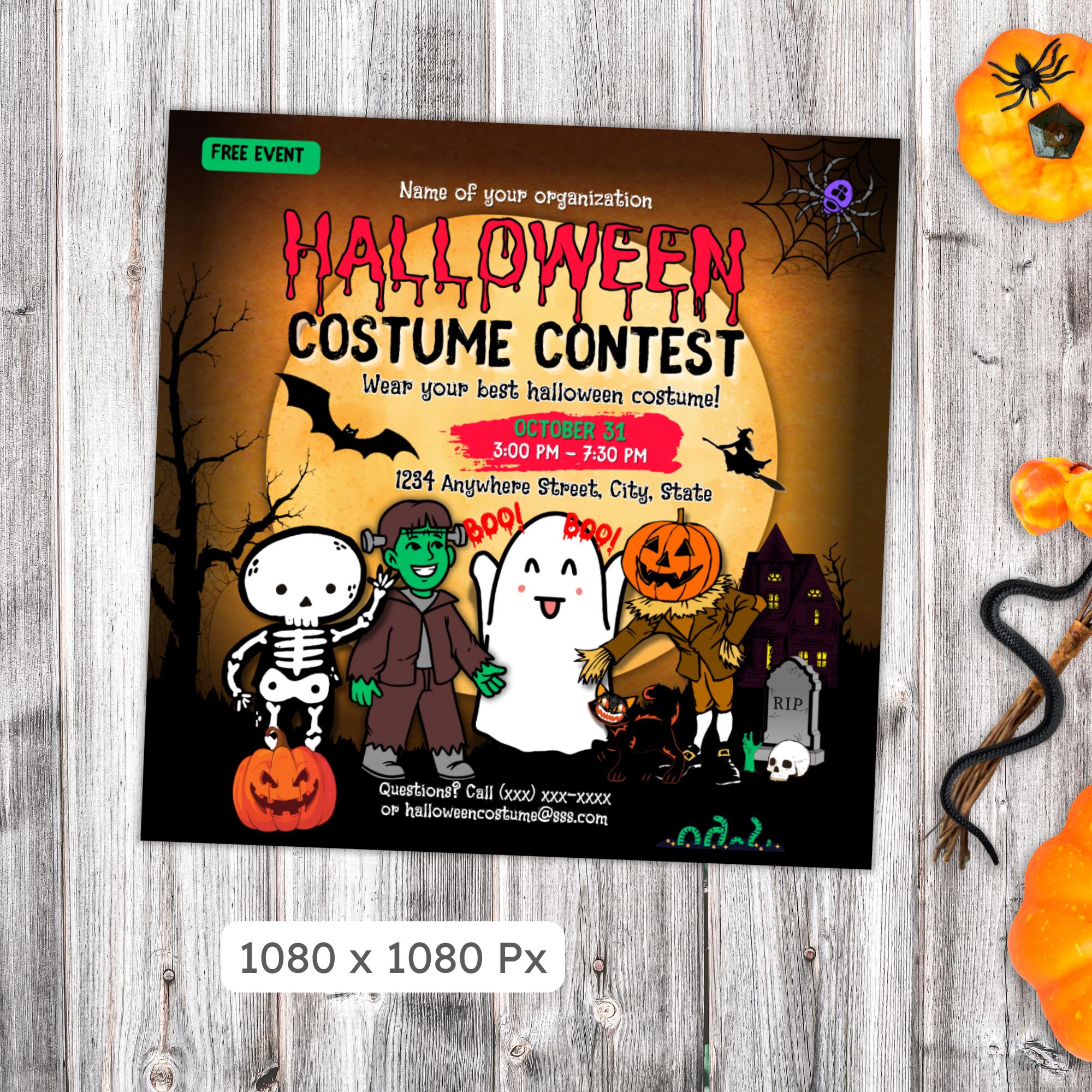 Halloween Costume Contest Flyer, Spooky Season, Costume Competition ...