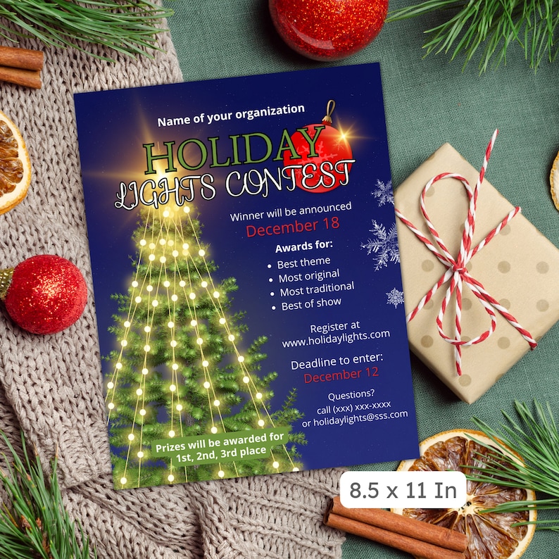 Holiday Lights Contest Flyer Christmas Tree Festival of Lights ...