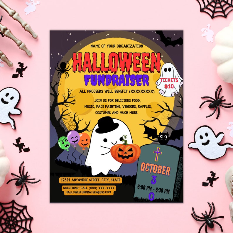 Halloween Fundraiser Flyer Trick or Treat School Event Costume Party ...