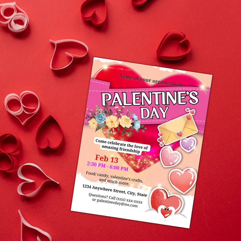 Palentine's Day Flyer Friendship Card Classroom Valentine Best Friends ...