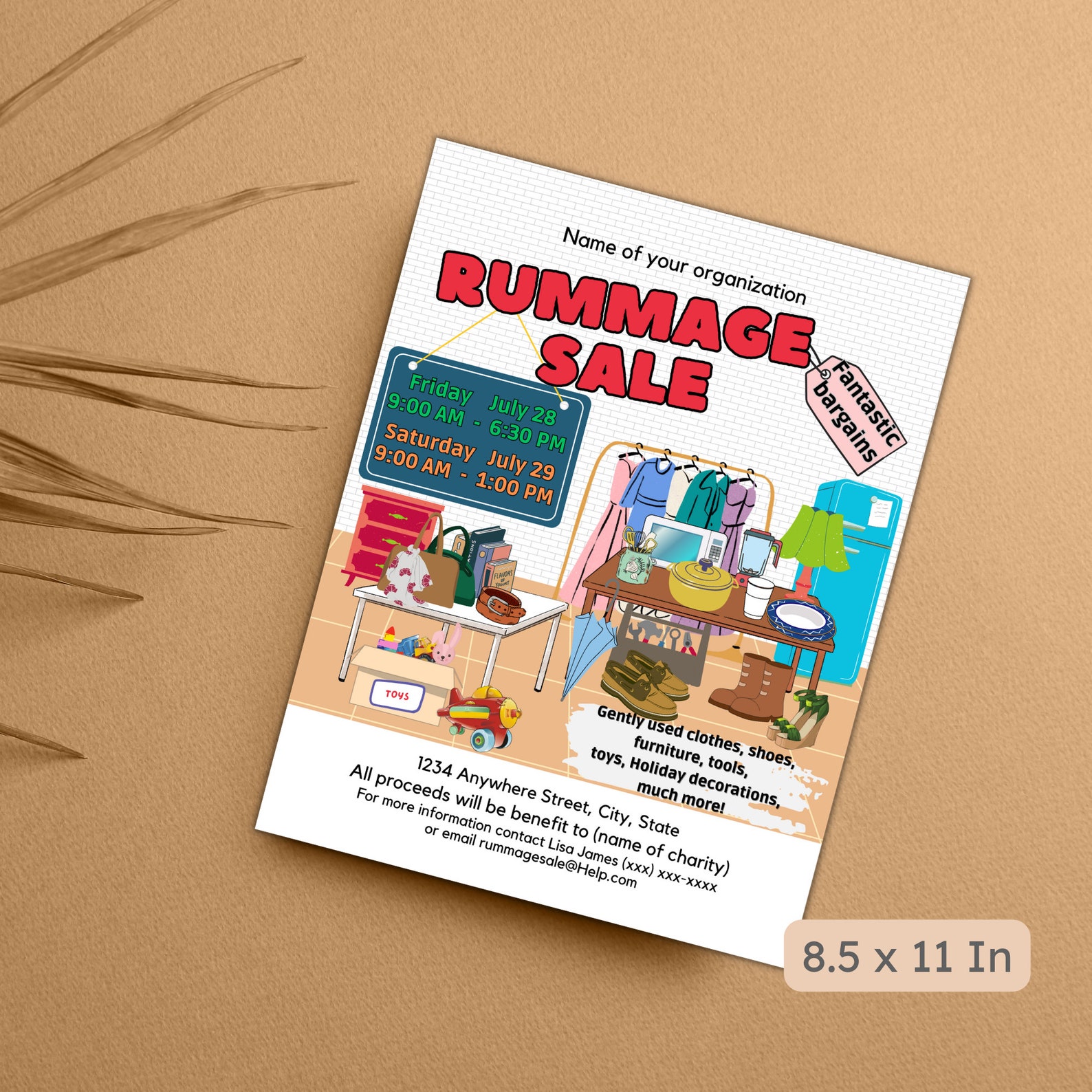 Rummage Sale Flyer, Neighborhood Yard Sale, Garage Sale Flyer Template ...