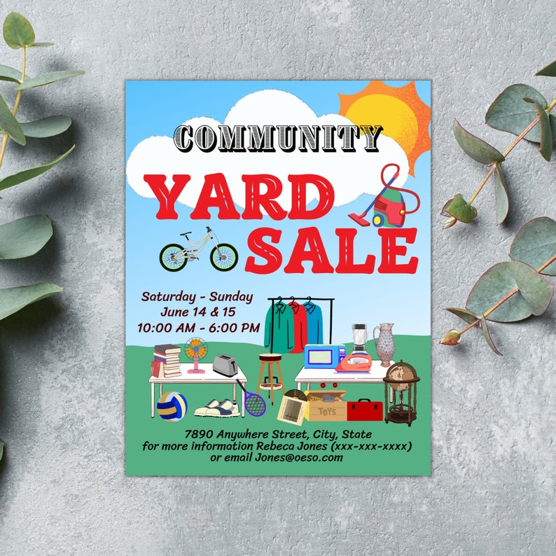 Community Yard Sale Neighborhood Yard Sale Garage Sale Yard Sale Flyer ...