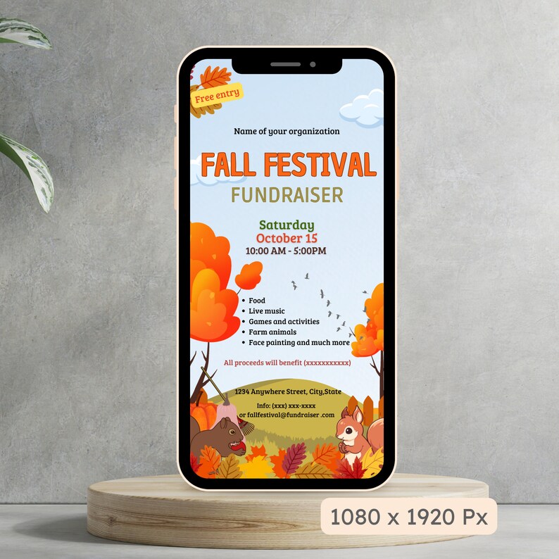 Fall Festival Fundraiser Flyer Autumn Invitation School Church Event ...