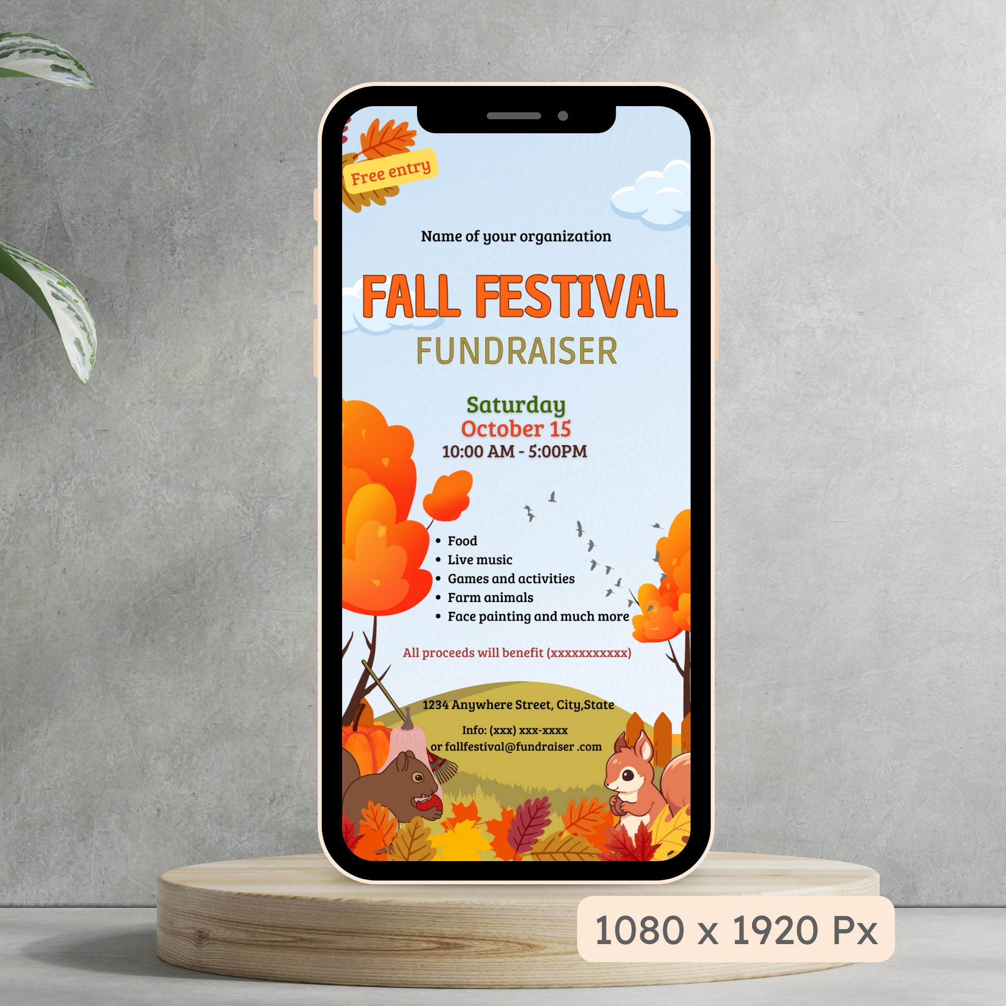 Fall Festival Fundraiser Flyer Autumn Invitation School Church Event ...