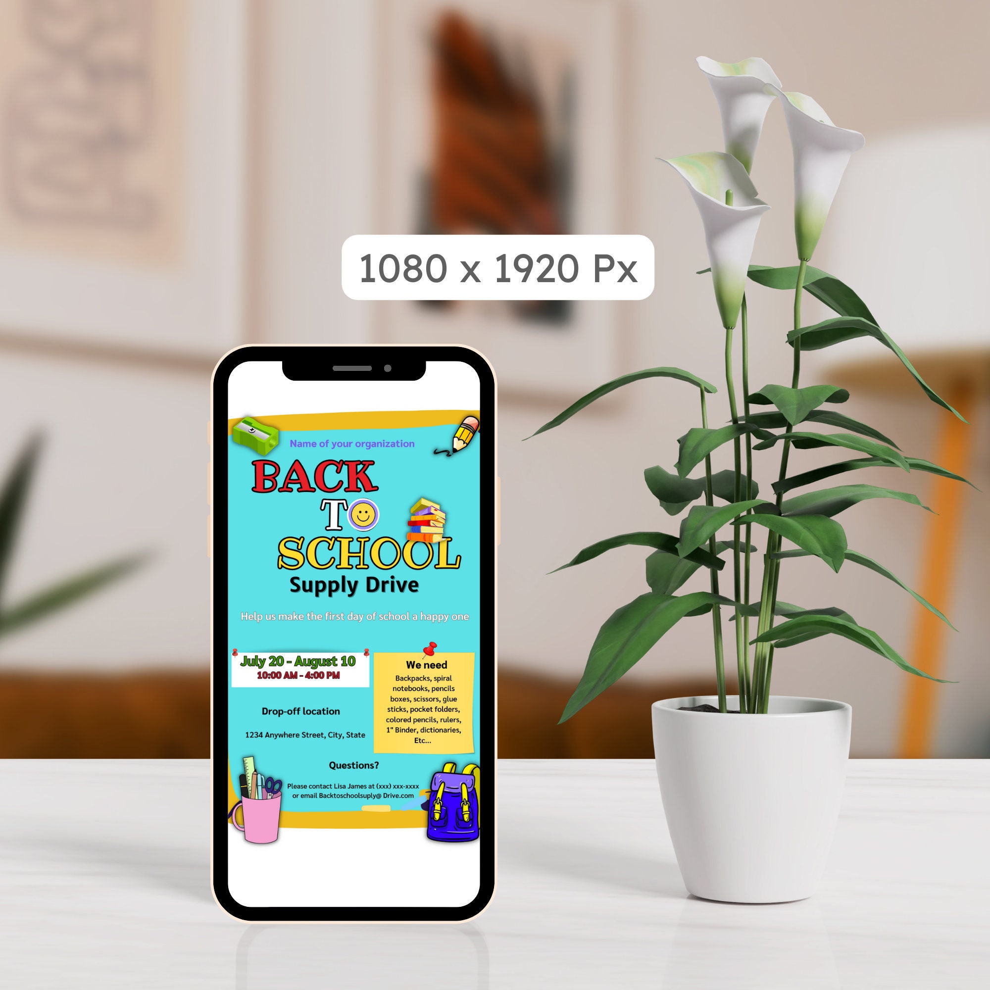 Back to School Supply Drive Flyer, Fundraiser Event, Supply Drive Flyer ...