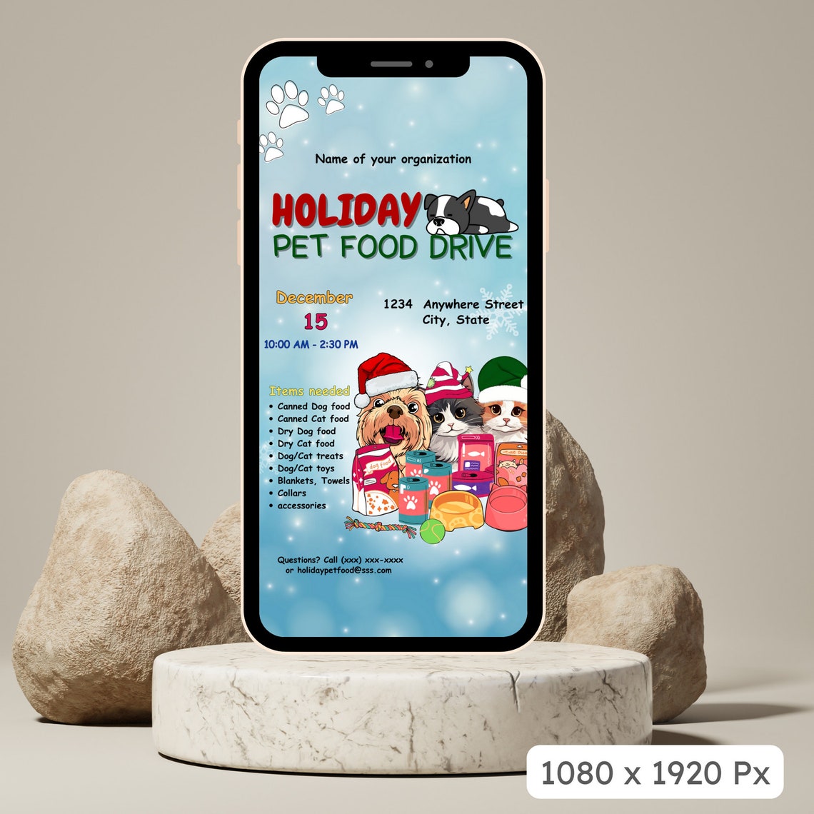 Holiday Pet Food Drive Flyer Animal Shelter Christmas Food Pet Flyer ...