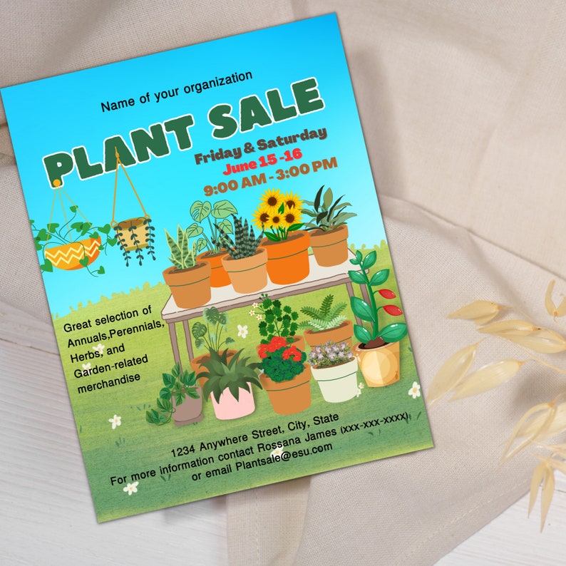 Plant Sale Flyer, Design for Sale, Perennial Plants for Sale, Annuals ...