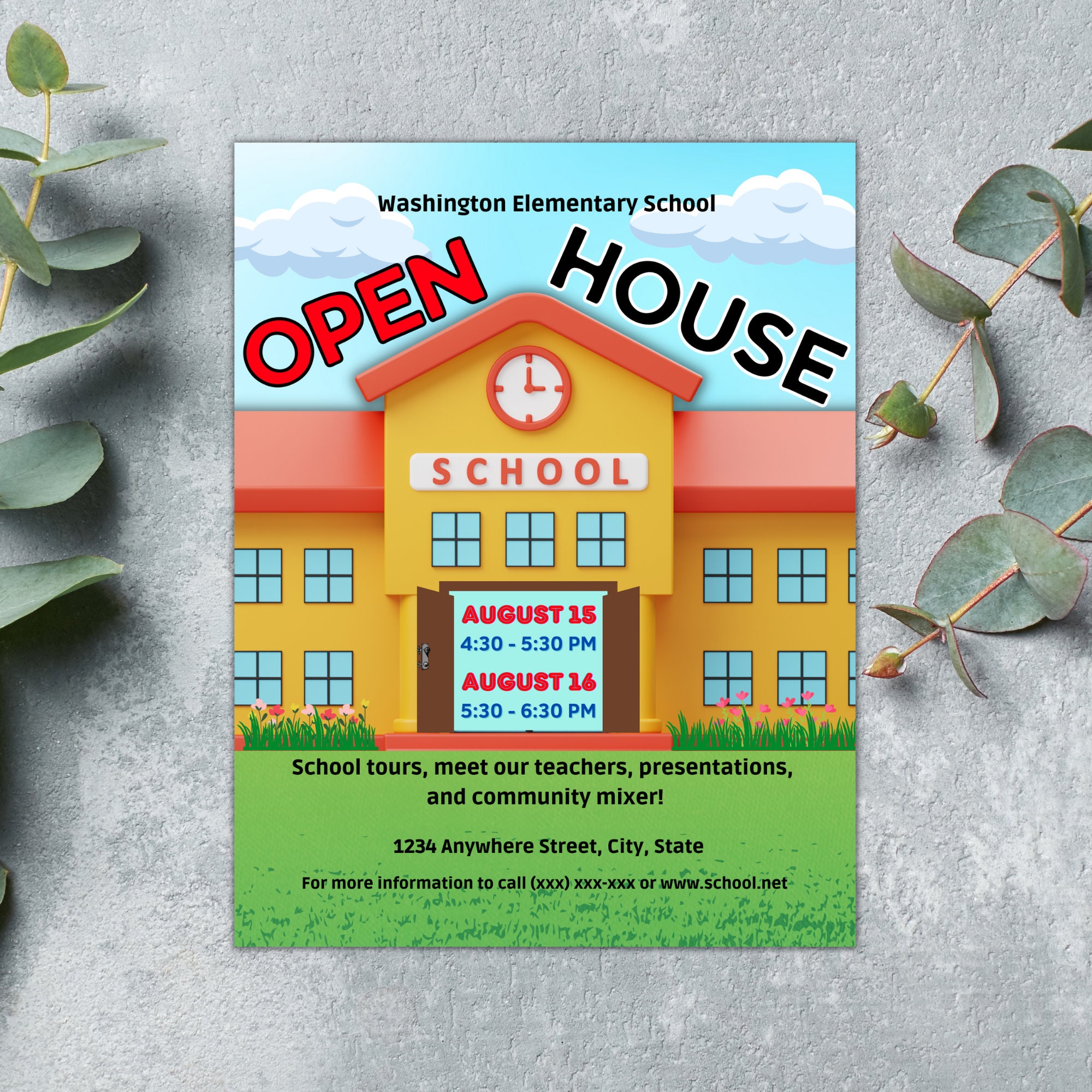 School Open House Flyer, Meet the Teacher, School Fundraiser, Pta Pto ...