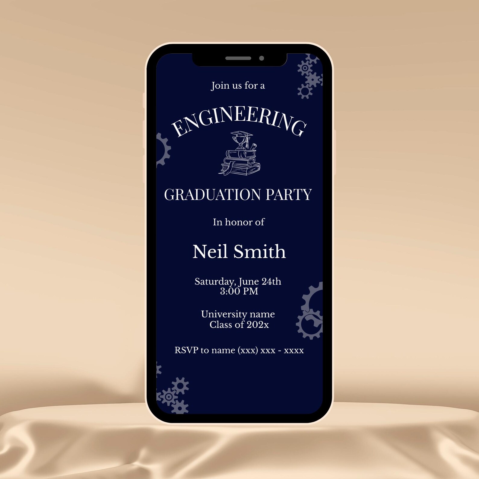 Engineering Graduation Party Invitation, Mechanical Engineer, Grad ...