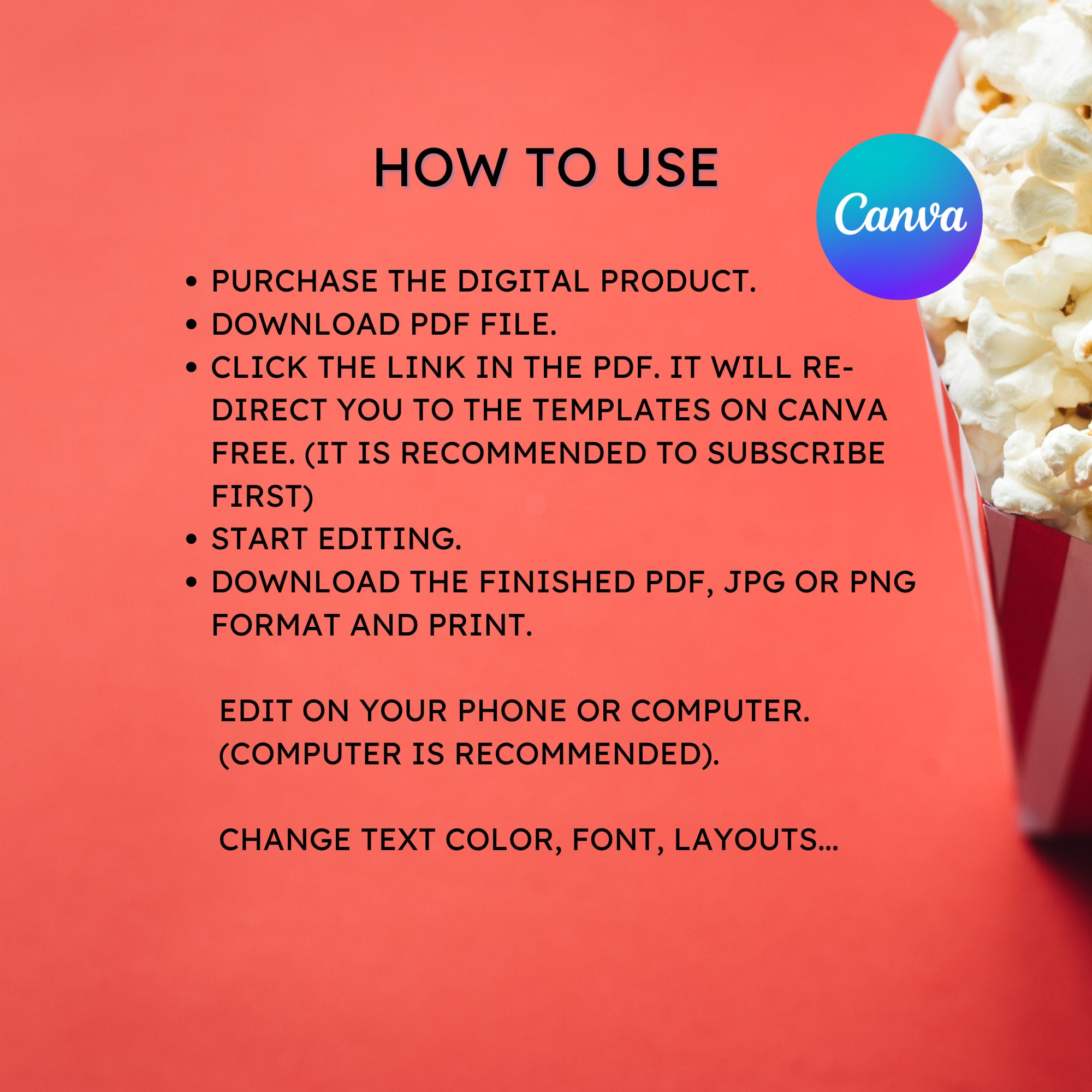 Community Movie Night Flyer School Fundraiser Cinema Film Invite Movie ...