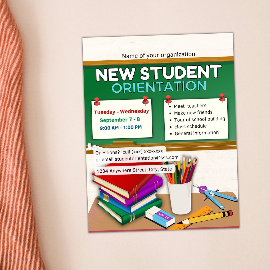 New Student Orientation Flyer, First Day of School, Meet the Teacher ...