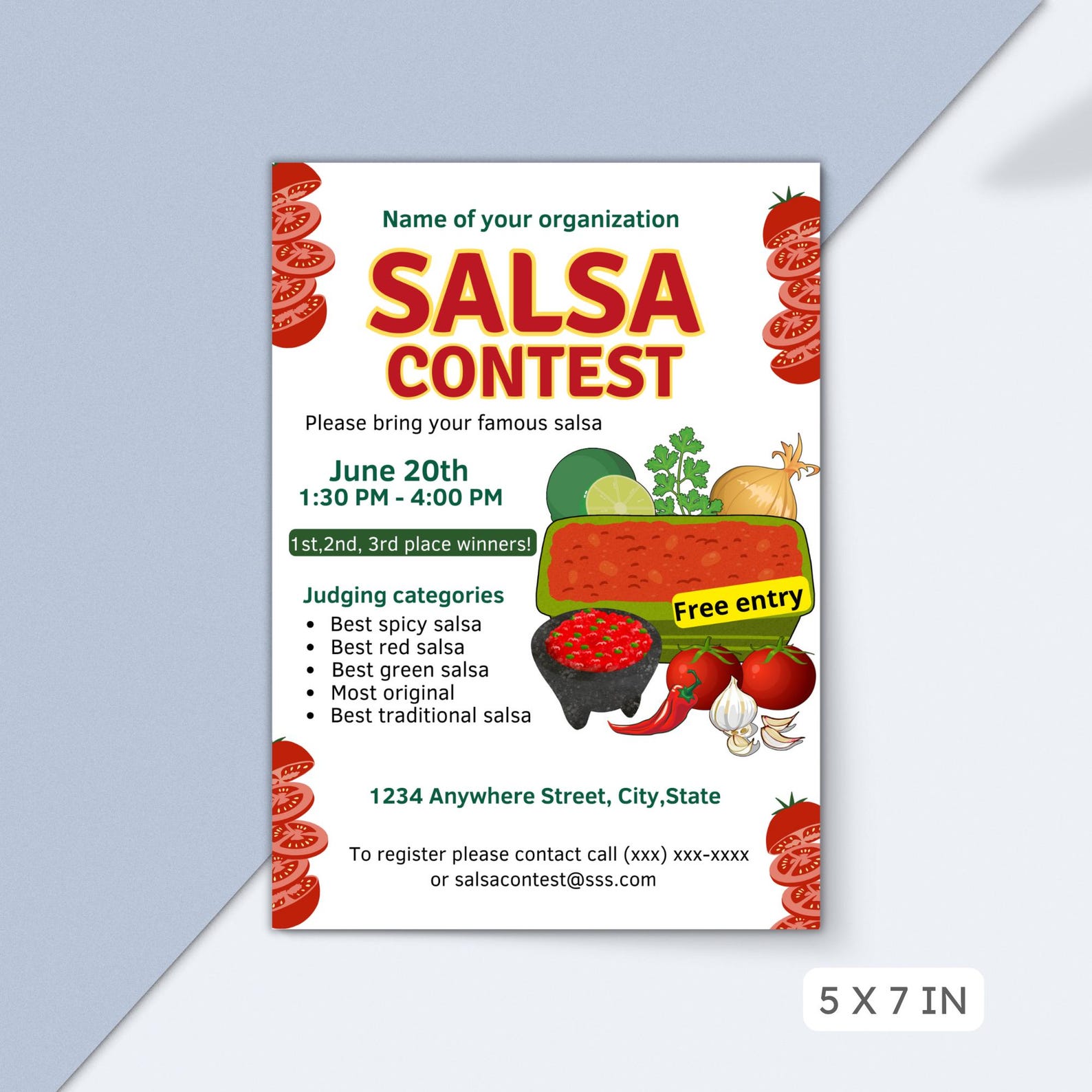 Salsa Contest Flyer, Cooking Competition, Salsa Showdown, Community ...