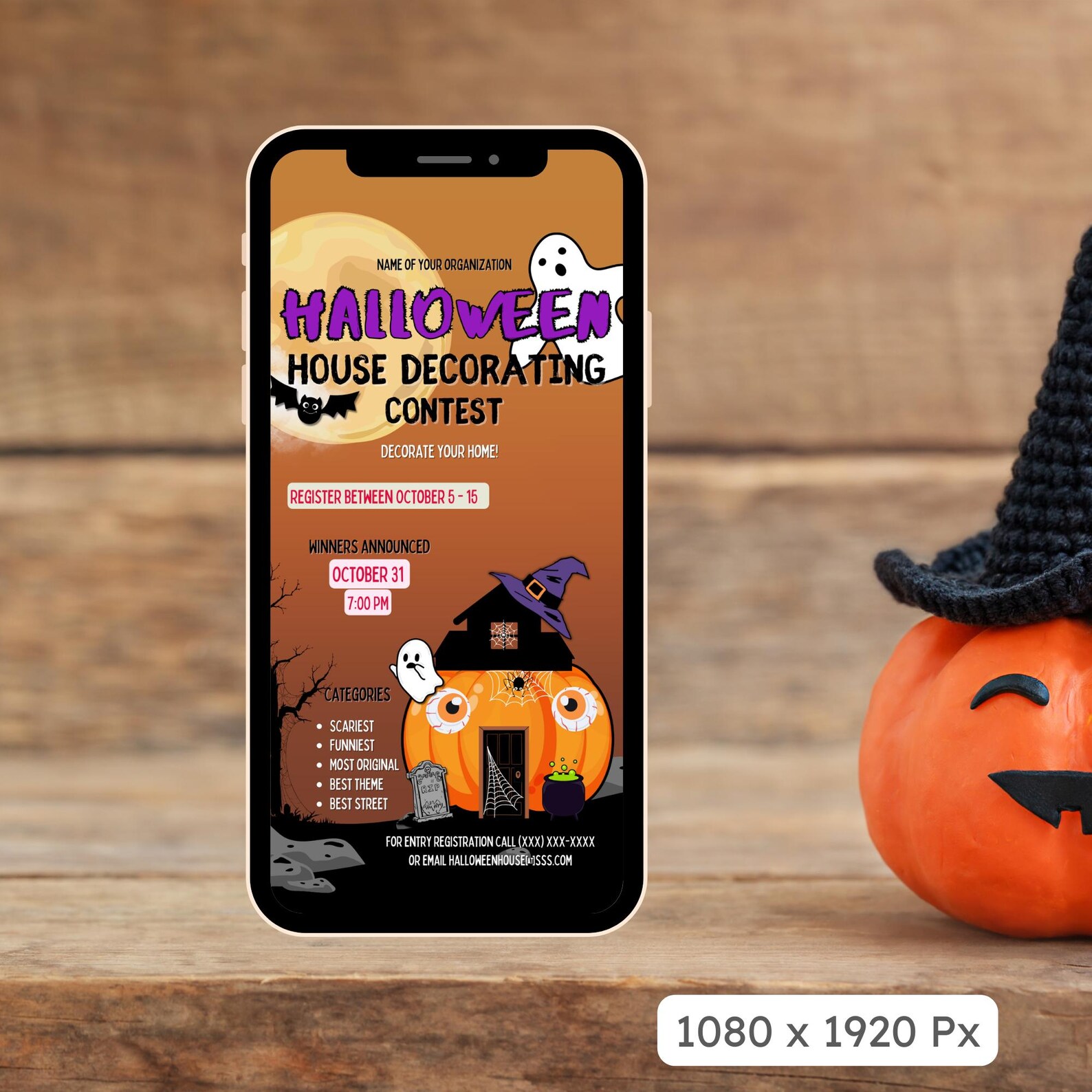 Halloween House Decorating Contest Flyer, Haunted House, Costume Party ...