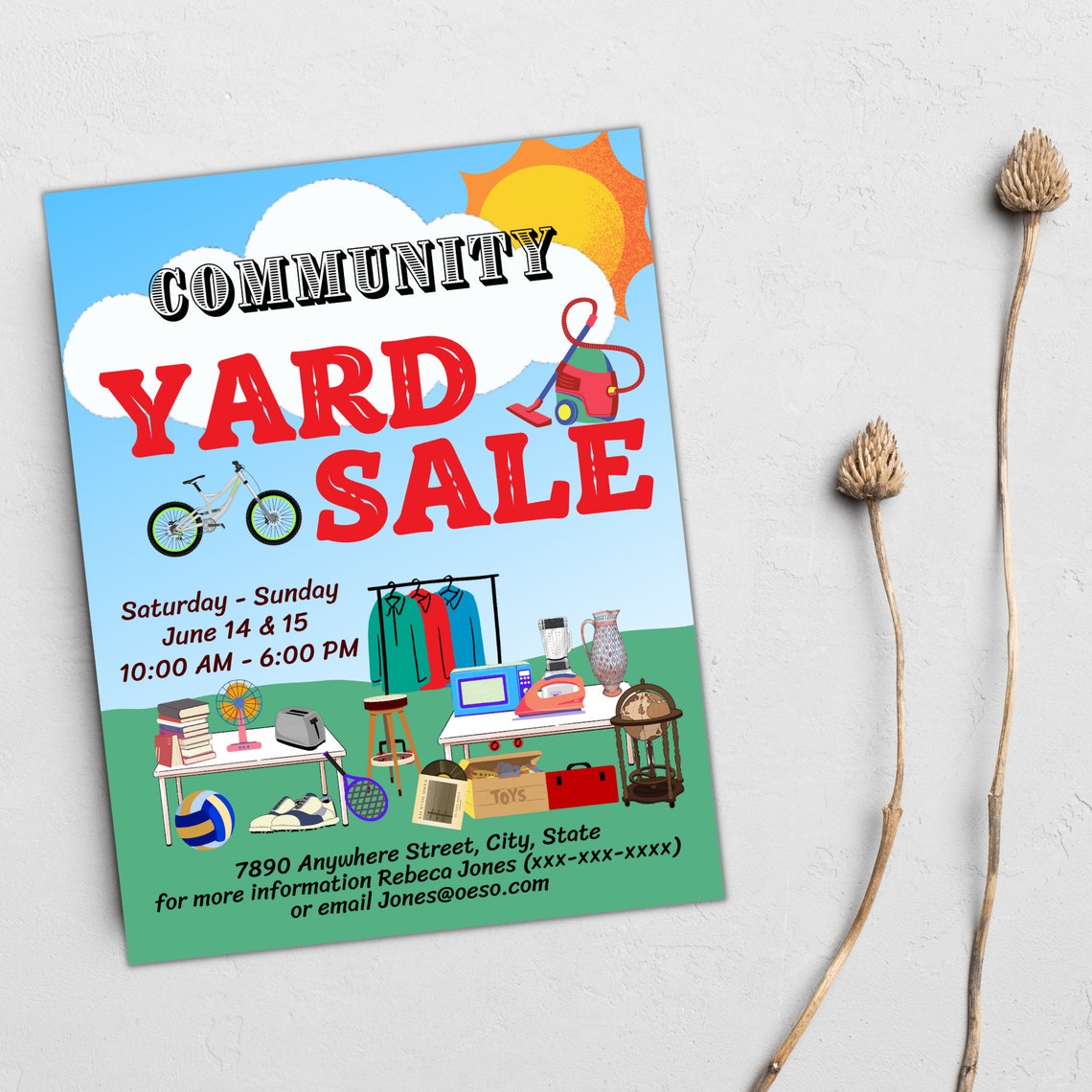 Community Yard Sale Neighborhood Yard Sale Garage Sale Yard Sale Flyer ...