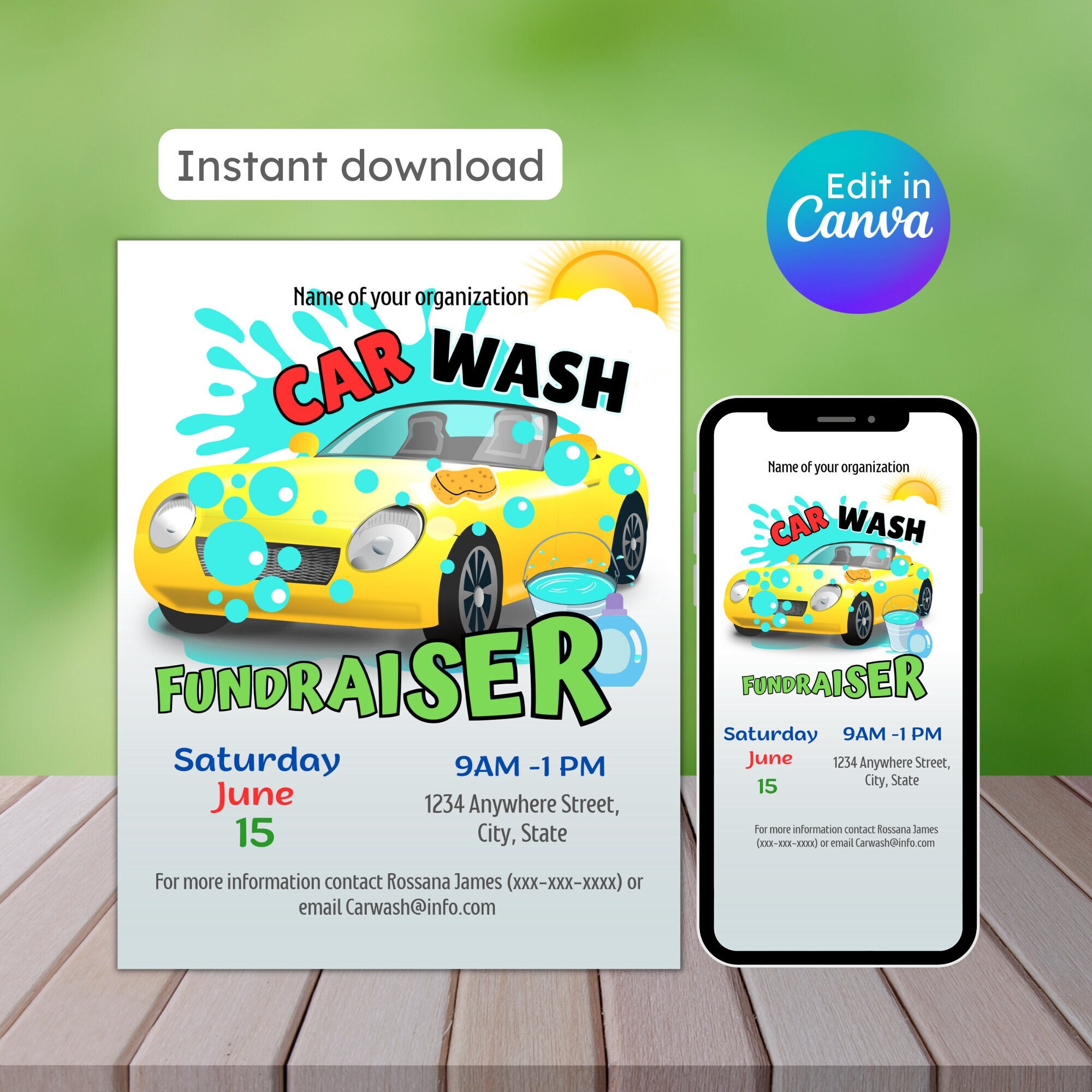 Editable Car Wash Fundraiser Flyer, Mobile Car Wash, Car Wash Template ...
