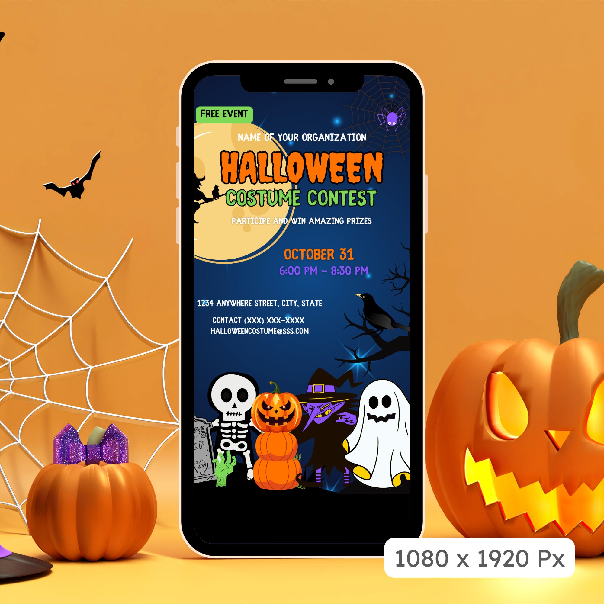 Halloween Costume Contest Flyer, Party Invitation, School Pto Pta, Kids ...