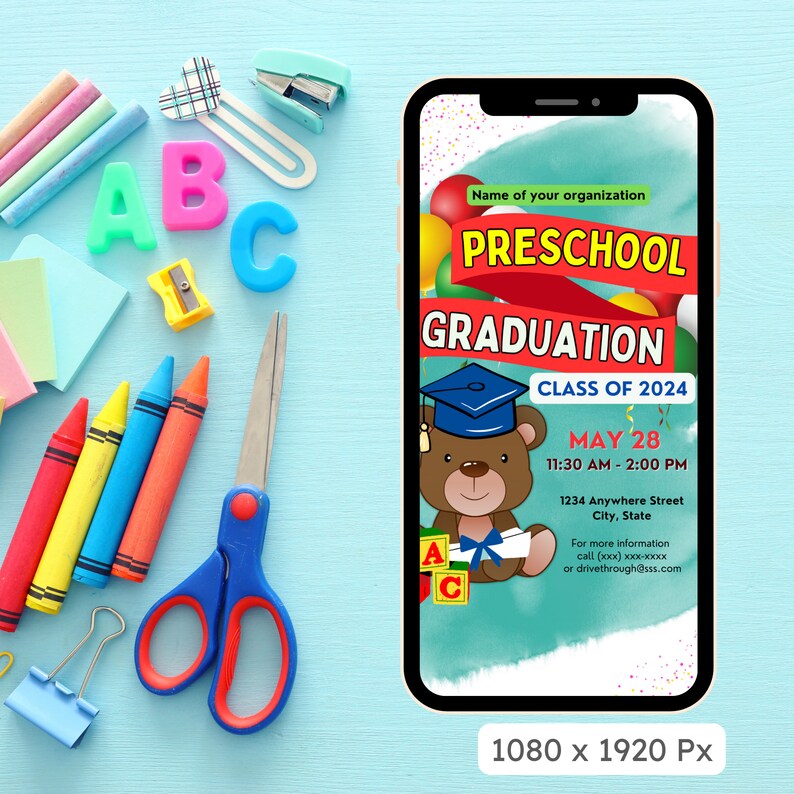 Preschool Graduation Flyer Kindergarten Grad Elementary School ...
