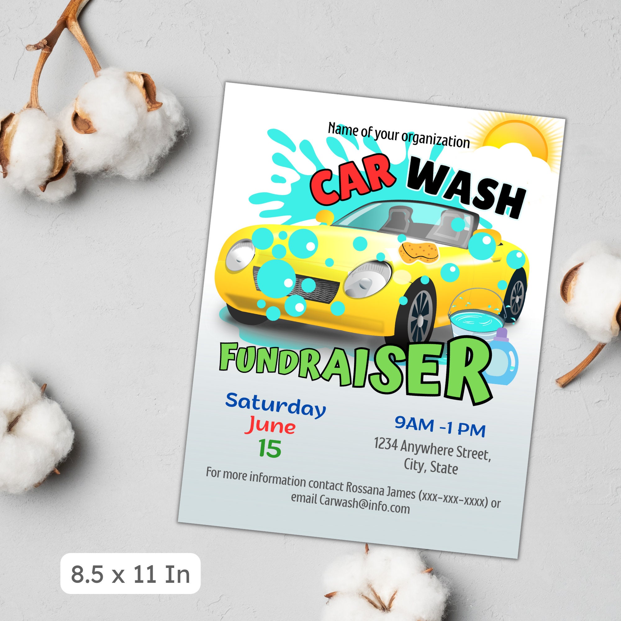 Editable Car Wash Fundraiser Flyer, Mobile Car Wash, Car Wash Template ...