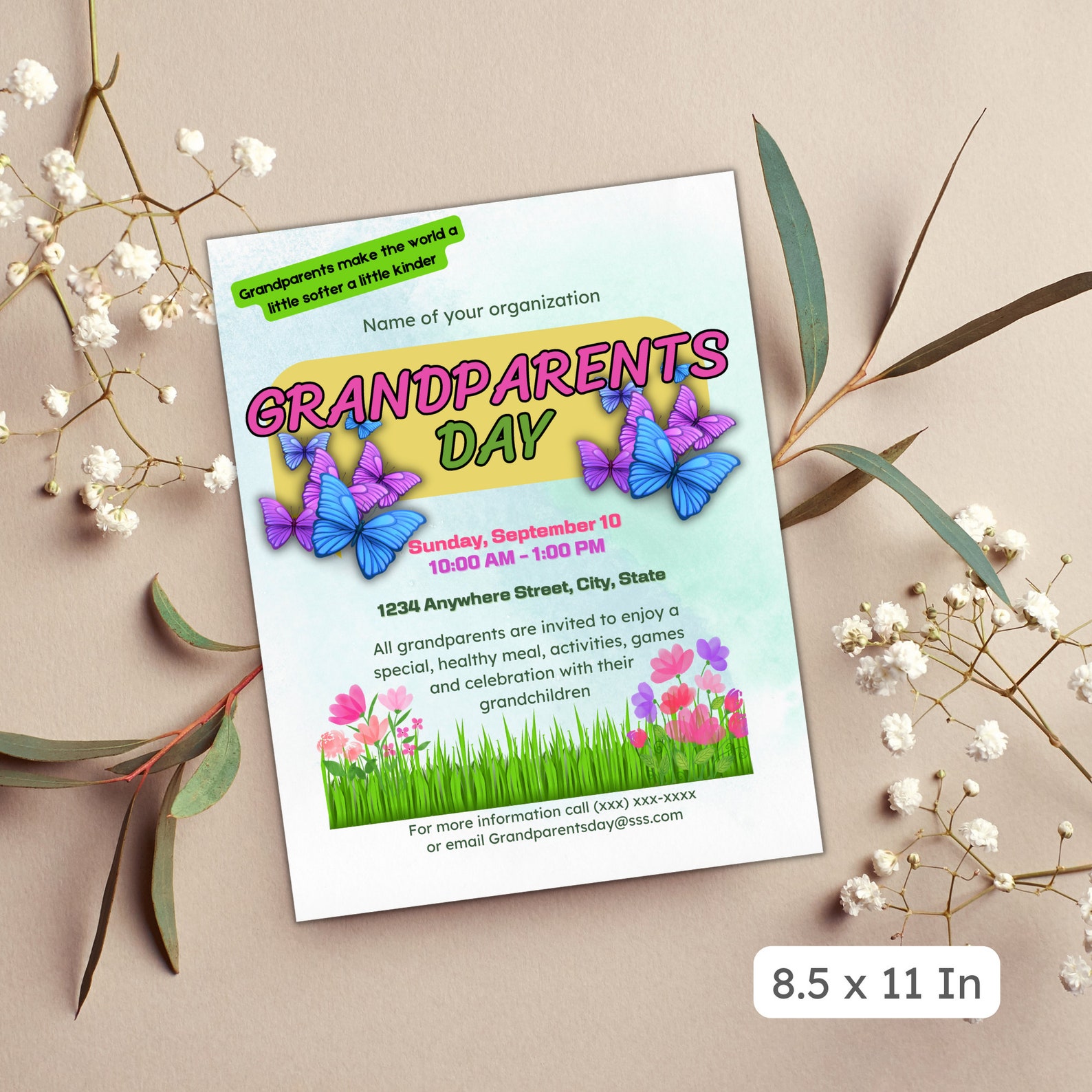 Grandparents Day Flyer Lunch School Grandparents Day Invite Family Fun ...