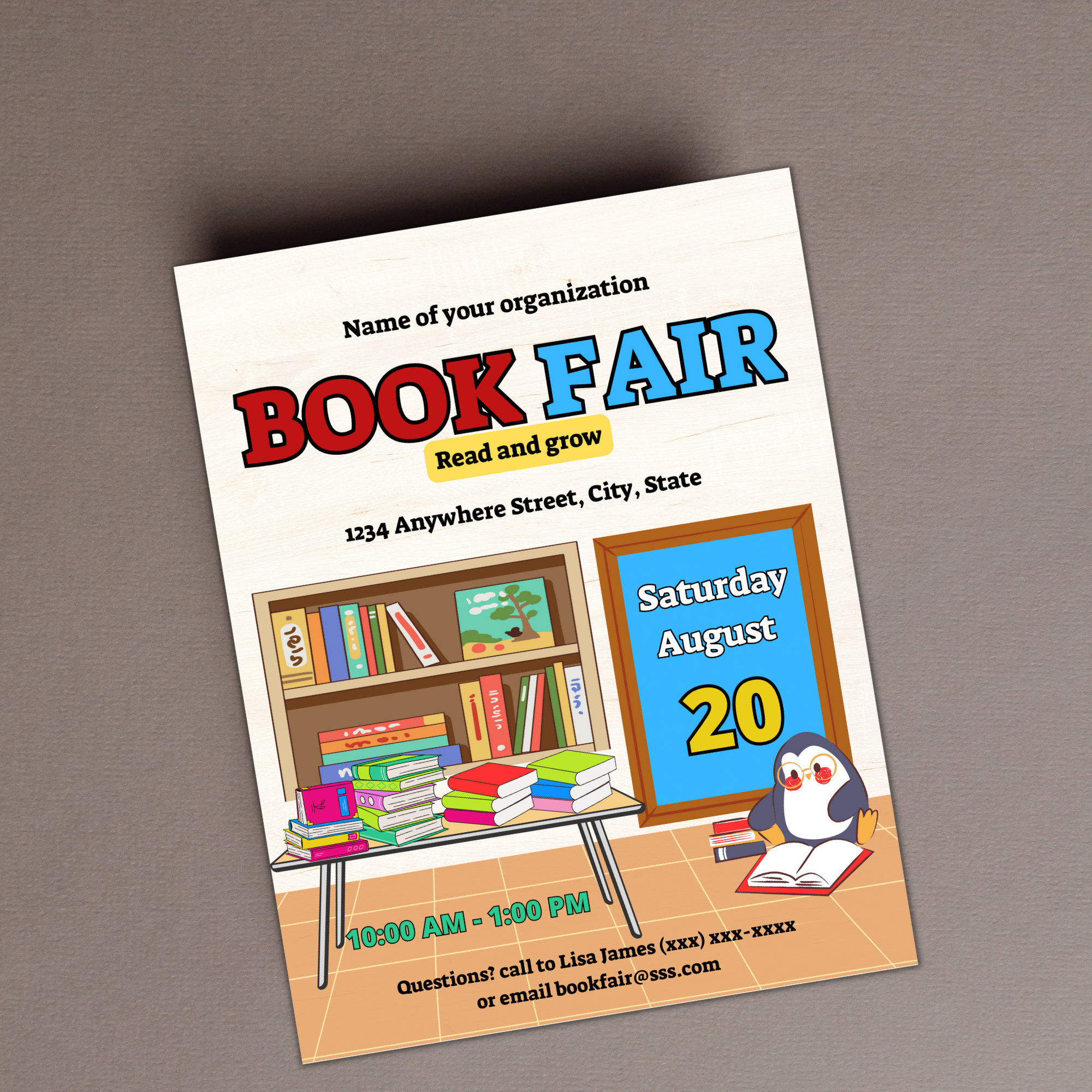 Book Fair Flyer, Scholastic Book, Fair Reading Party, School Fundraiser ...
