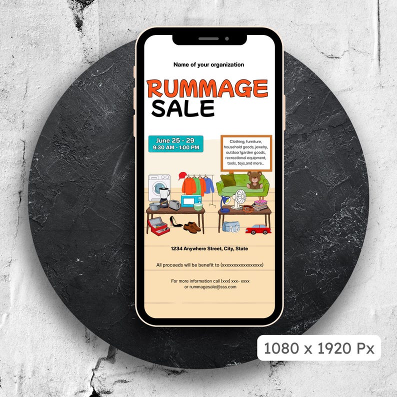 Rummage Sale Flyer, Yard Sale Template, School Fundraiser, Fundraising ...