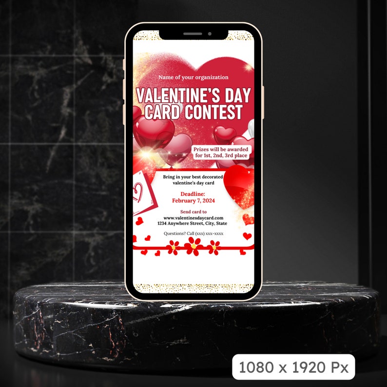 Valentine's Day Card Contest Flyer Community Event Cute Love Card Funny ...