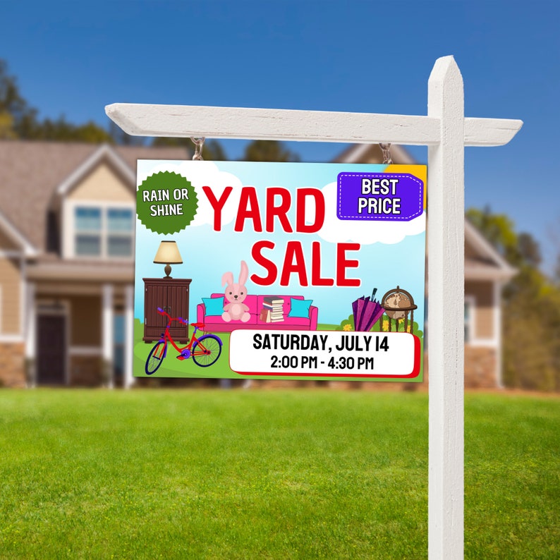Neighborhood Yard Sale Sign Funny Garage Sale School Fundraiser ...