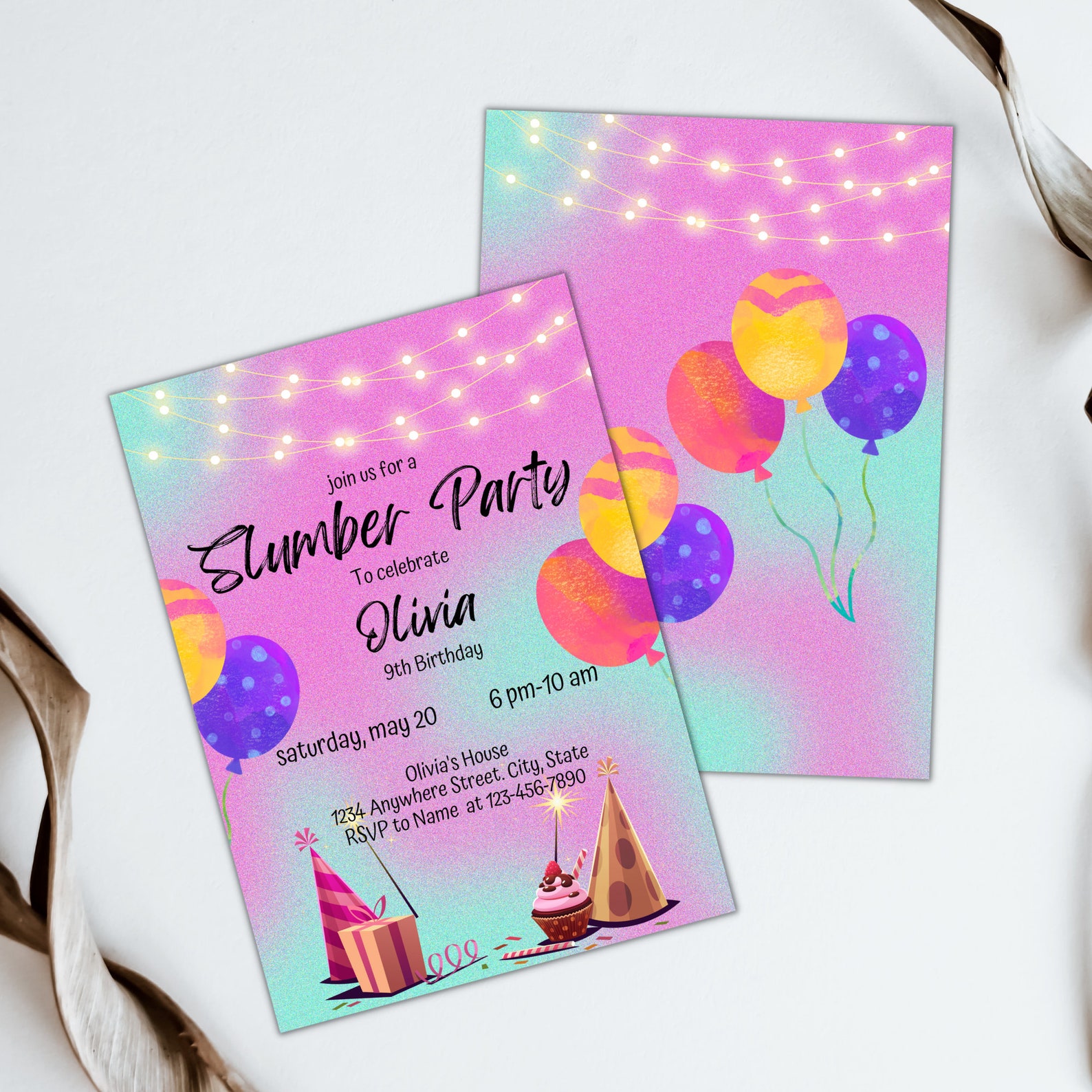 Editable Slumber Party Invitation Pajamas Party Slumber Party Invit