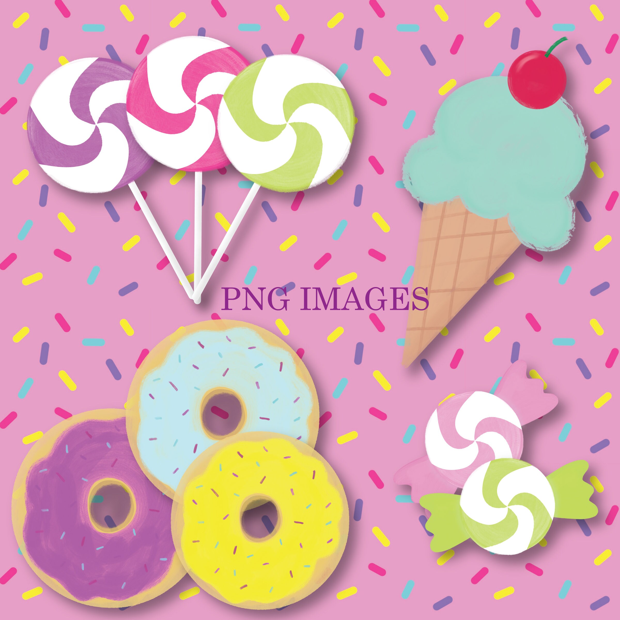Sweet Candy Digital Paper. Sweet Background. Candy Clipart. Sweet ...