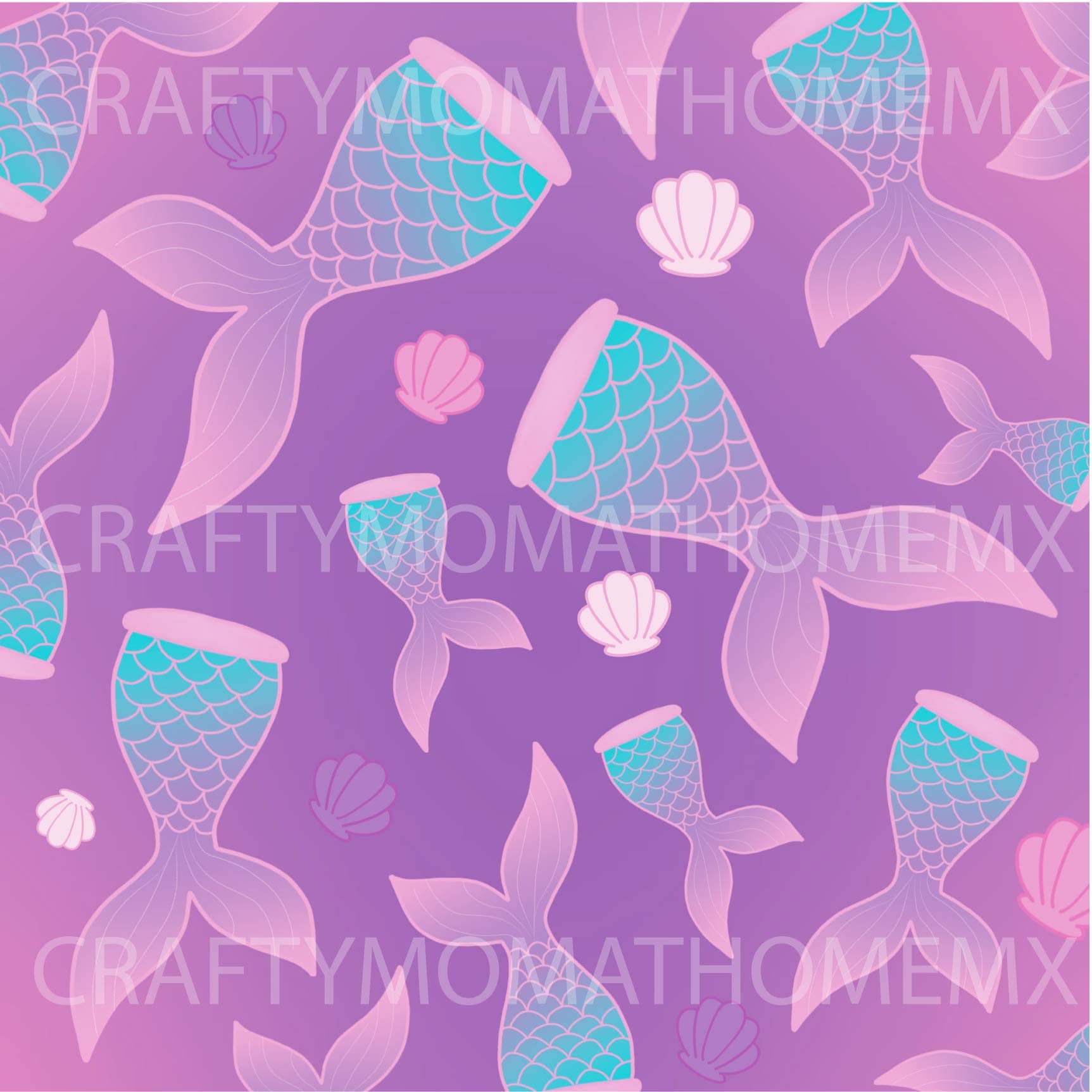 Mermaid Digital Paper - Etsy