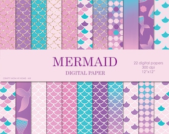 Metallic Mermaid Scales Digital Paper Seamless Mermaid Foil - Etsy