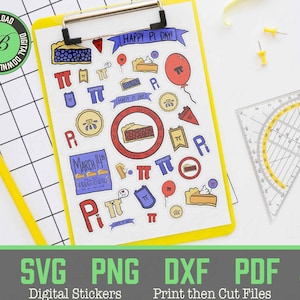 Printable Pi Day Sticker Svg Pi Day Sticker Pack Digital Download Cute ...