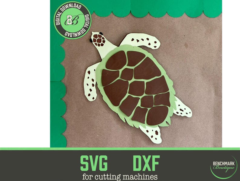 Hawksbill Sea Turtle SVG Cut File Sea Turtle Realistic Paper Craft ...