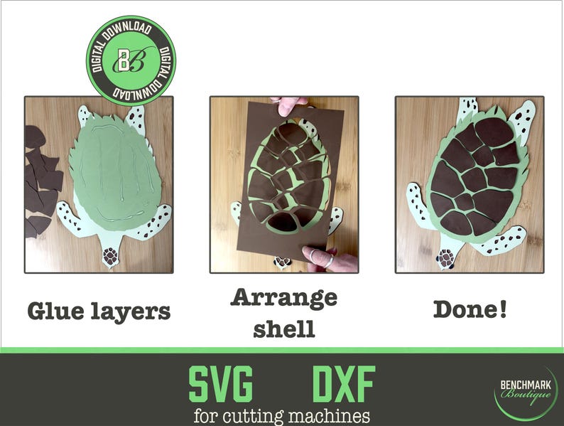 Hawksbill Sea Turtle SVG Cut File Sea Turtle Realistic Paper Craft ...