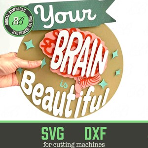 Your Brain is Beautiful SVG, Neurodiversity Affirming Decor (cut File ...