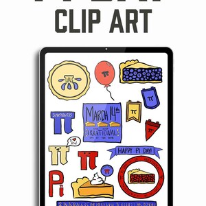 Cute Pi Day Clip Art Illustrations for Teachers (PNG Digital Download ...