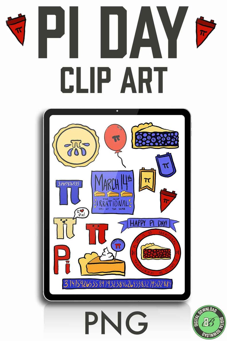 Pi Day Clip Art Png Cute Pi Day Illustrations Digital Pi Day Idea Clip ...
