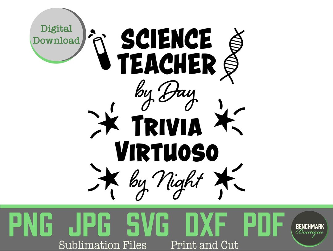 Svg Science Teacher Trivia Humor Sublimation Science Teacher Print Then ...