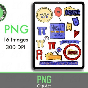 Cute Pi Day Clip Art Illustrations for Teachers (PNG Digital Download ...