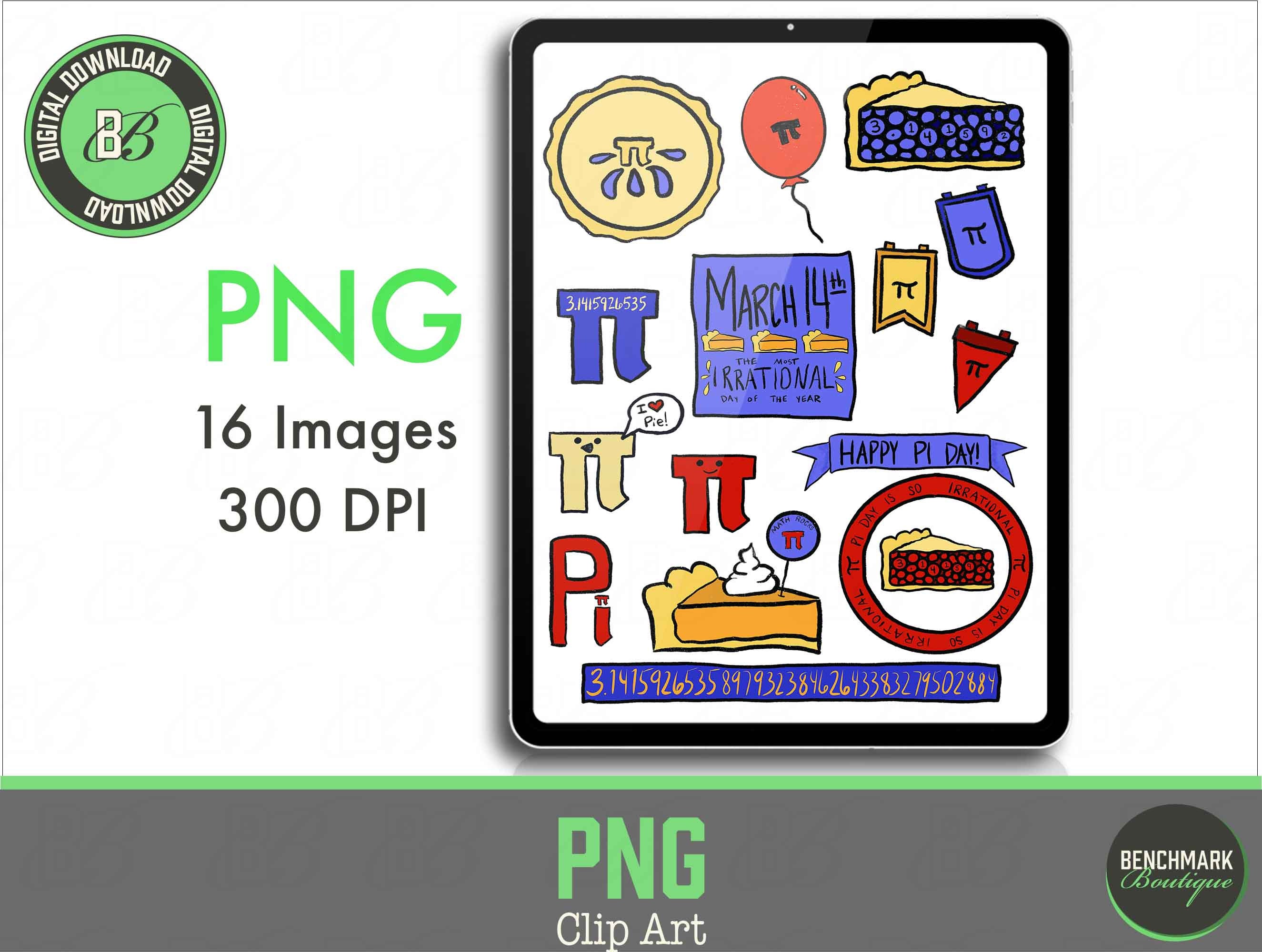 Cute Pi Day Clip Art Illustrations for Teachers (PNG Digital Download ...