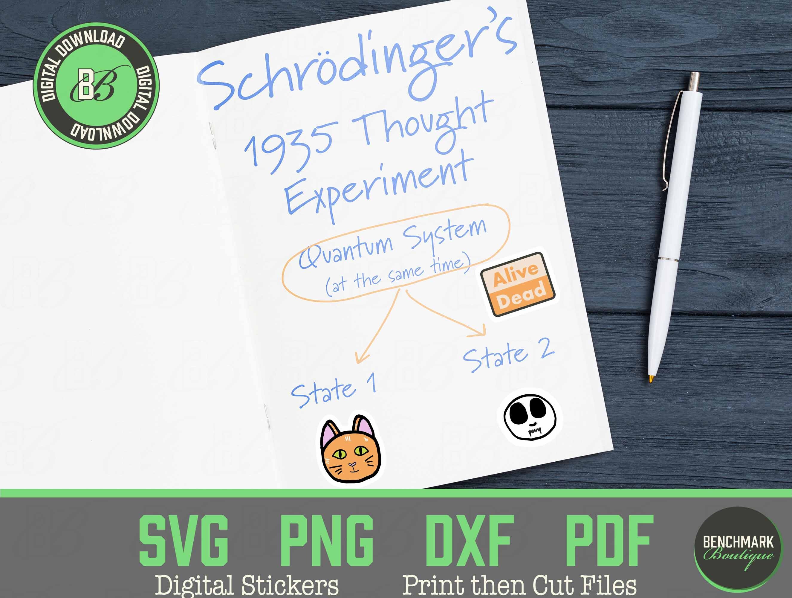 Schrodinger's Cat Print Then Cut Sticker File for Cutting Machine Svg ...