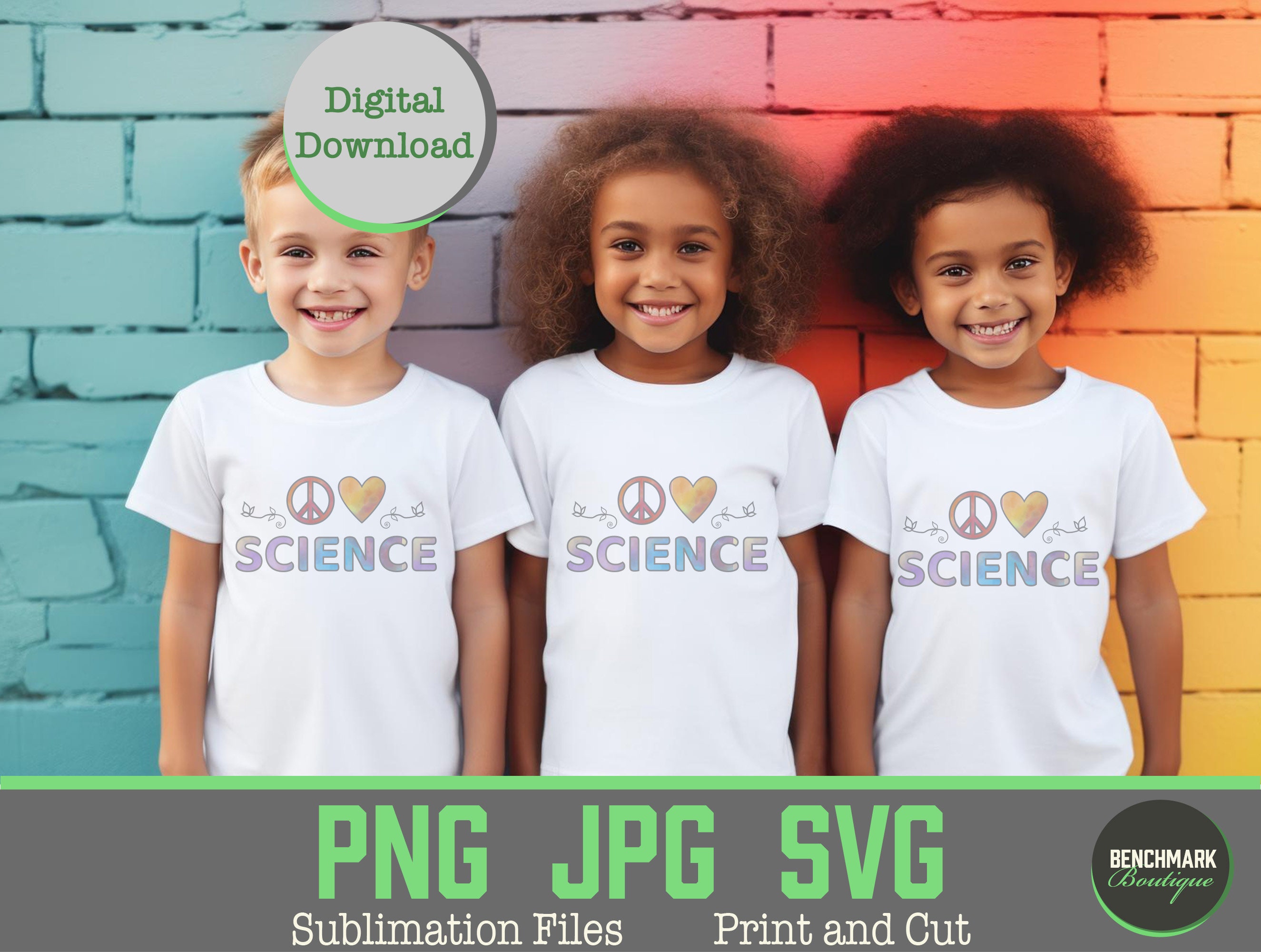 Peace Love Science Sublimation Design, Teacher Gift (digital Download ...